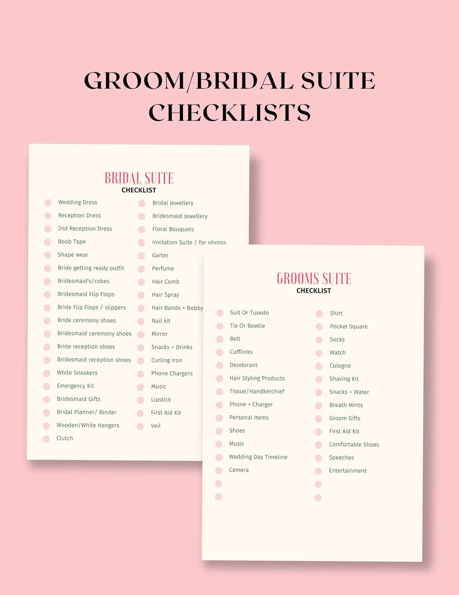 Pastel Pink Wedding Checklist Printable, Canva Editable Wedding ...