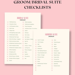 Pastel Pink Wedding Checklist Printable, Canva Editable Wedding ...