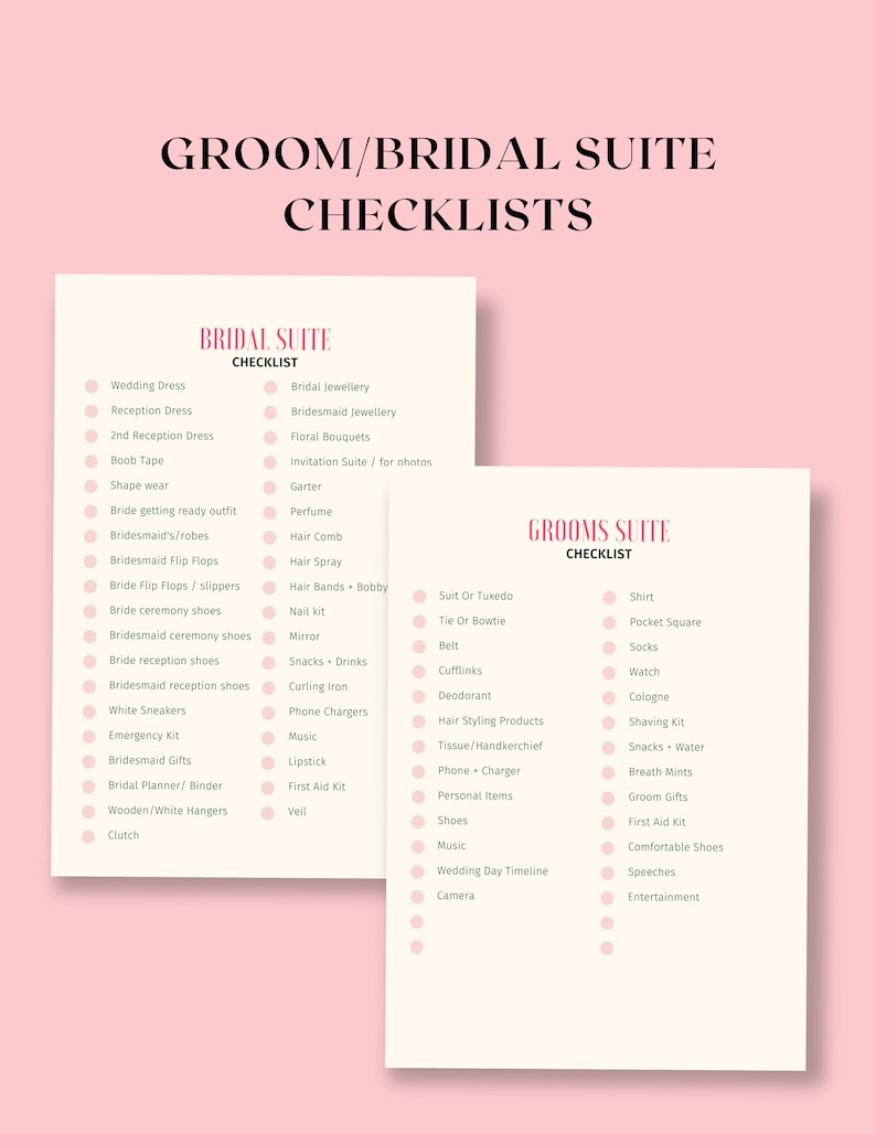 Pastel Pink Wedding Checklist Printable, Canva Editable Wedding ...
