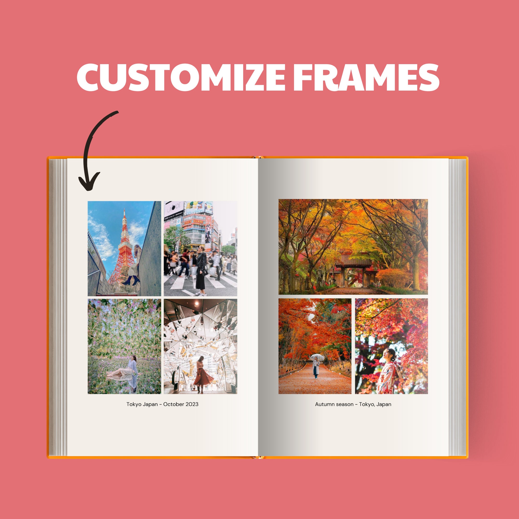 Customizable Japan Travel Photobook, Personalized Cherry Blossom ...