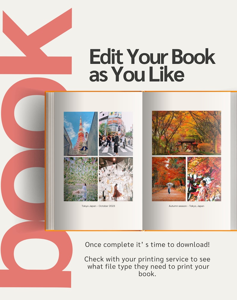 Japan Travel Photobook, Canva Editable, Printable Template, Aesthetic ...