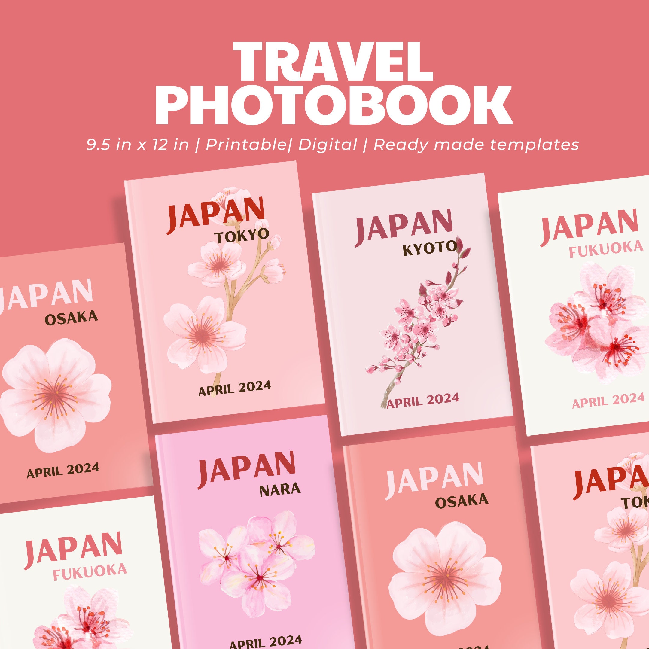 Customizable Japan Travel Photobook, Personalized Cherry Blossom ...