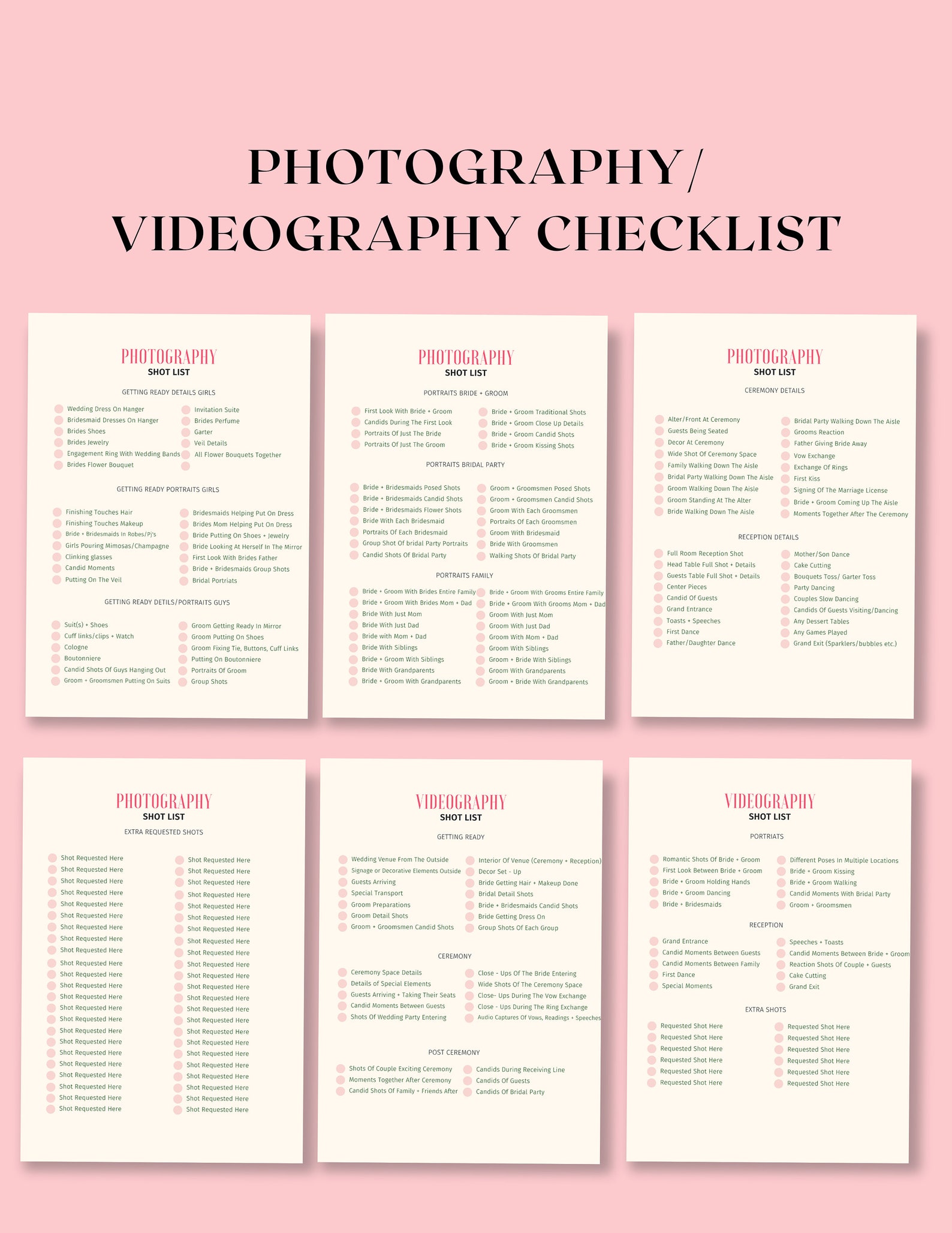 Pastel Pink Wedding Checklist Printable, Canva Editable Wedding ...