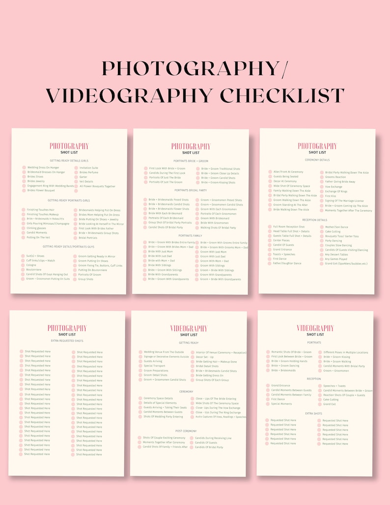 Pastel Pink Wedding Checklist Printable, Canva Editable Wedding ...
