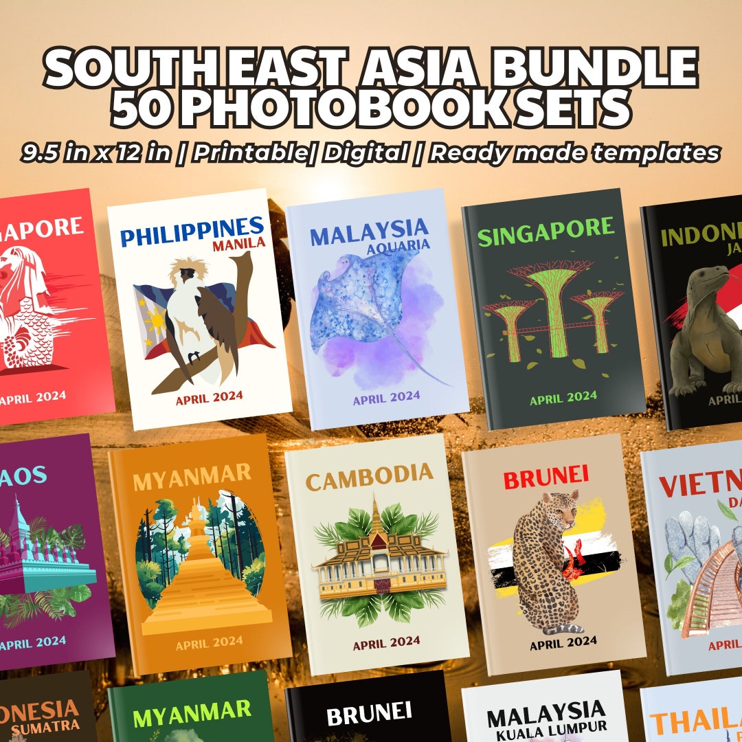 Ultimate South East Asia Bundle Travel Photobook, Ready-made Templates ...