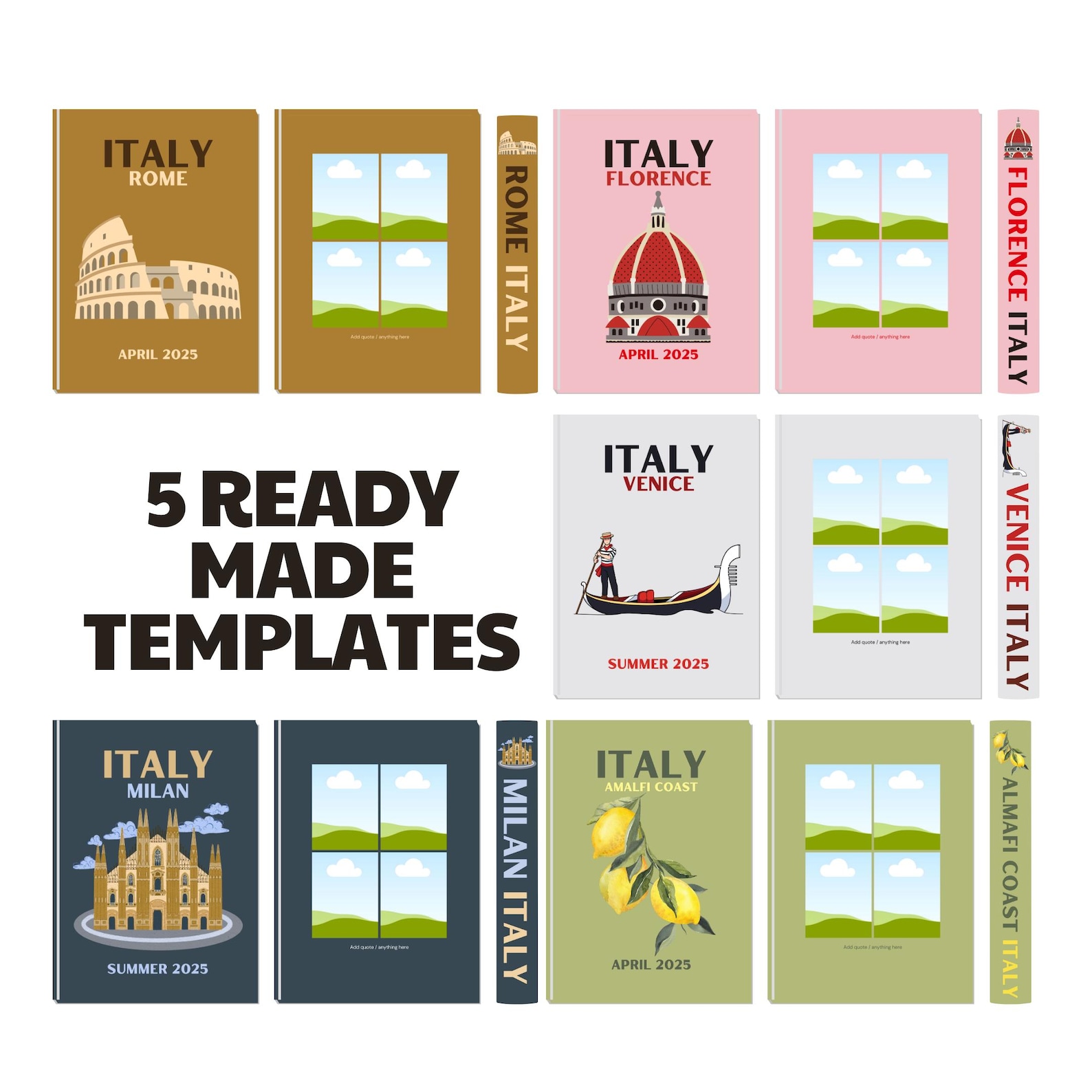 Italy Travel Photobook, Custom Aesthetic Coffee Table Photobook - Etsy