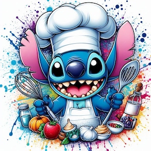 5 PNG Chef Stitch Bundle Design Transparent Stitch Clipart Chef Stitch ...