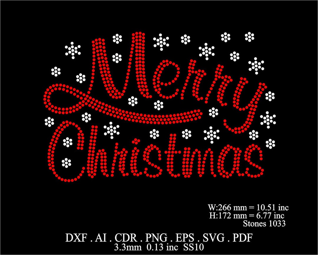 Rhinestone Merry Christmas Template Rhinestone Merry Christmas Design ...