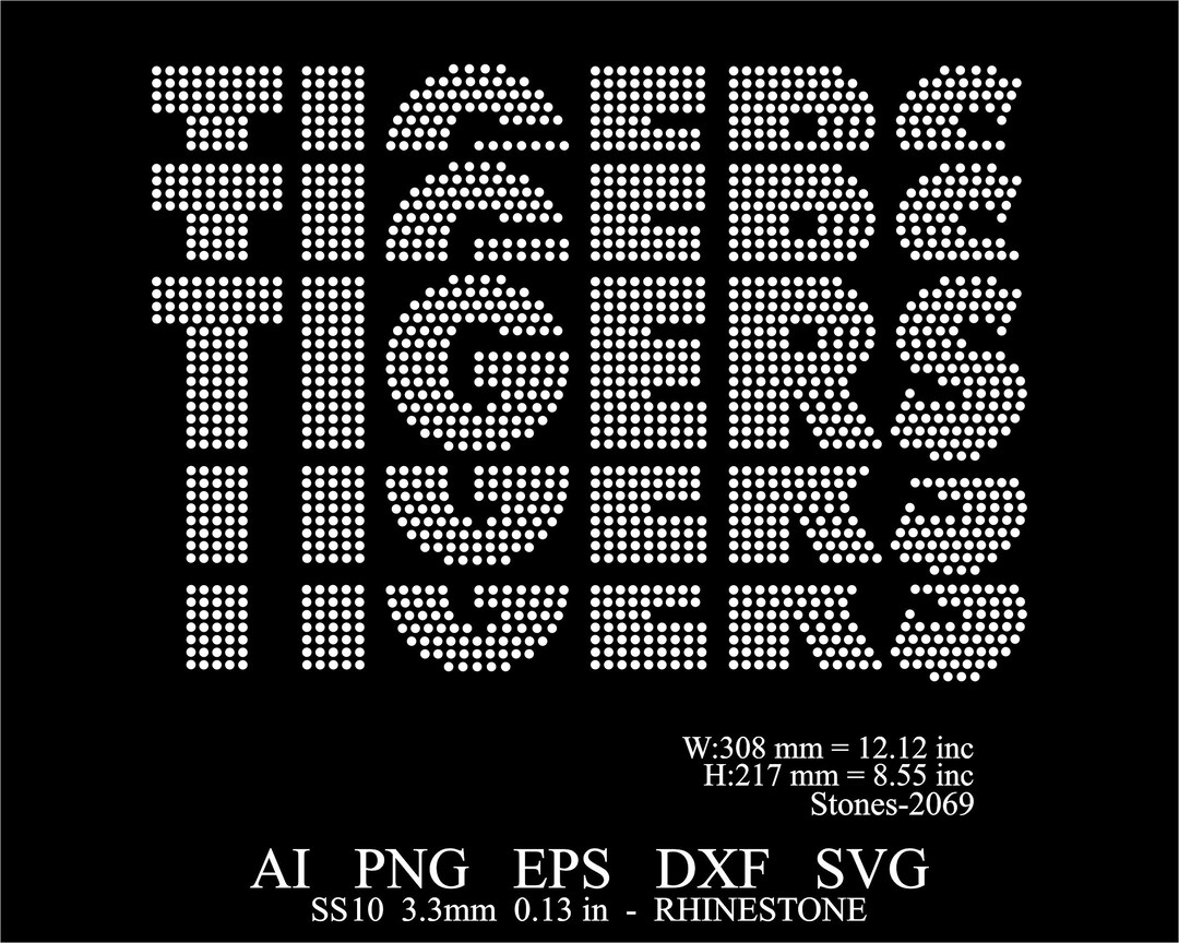 Rhinestone Tigers Template Rhinestone Sport Football Baseball Design ...