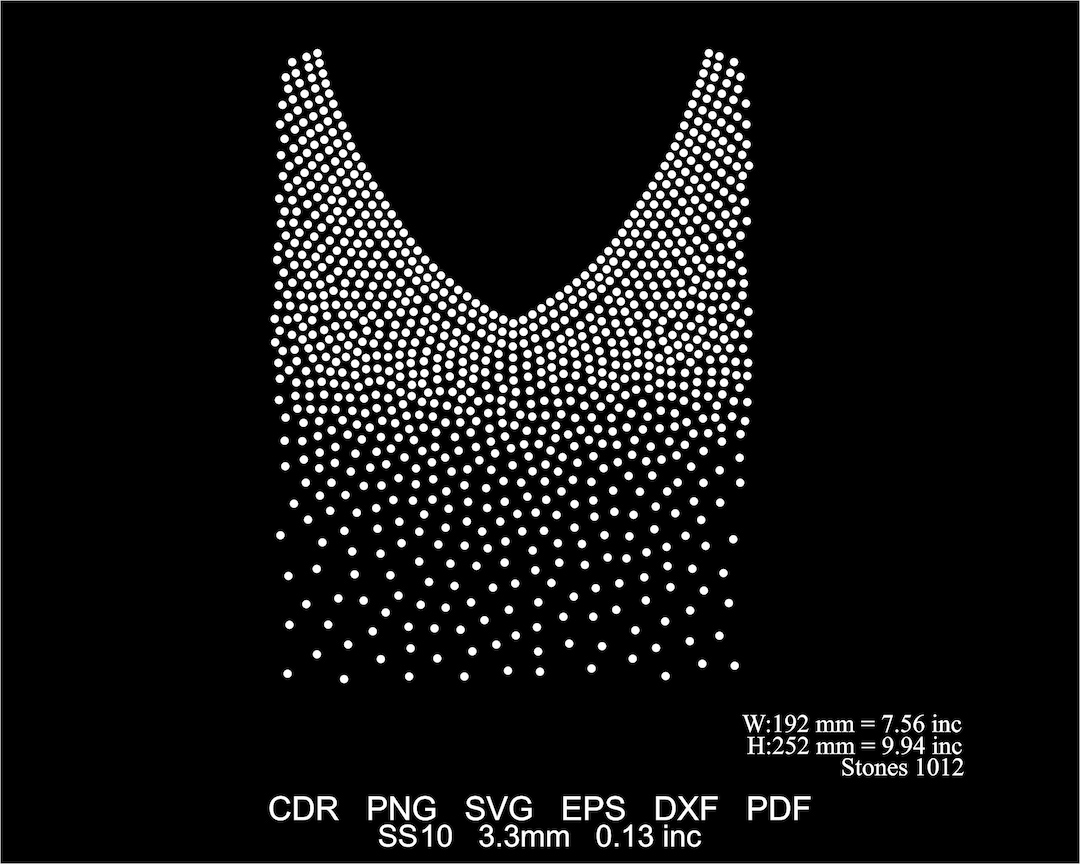 Rhinestone Collar Template Rhinestone Necklace Template Rhinestone ...