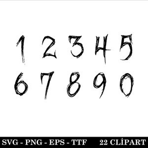 Halloween Font and Numbers Svg Png Scary and Spooky Font Halloween ...
