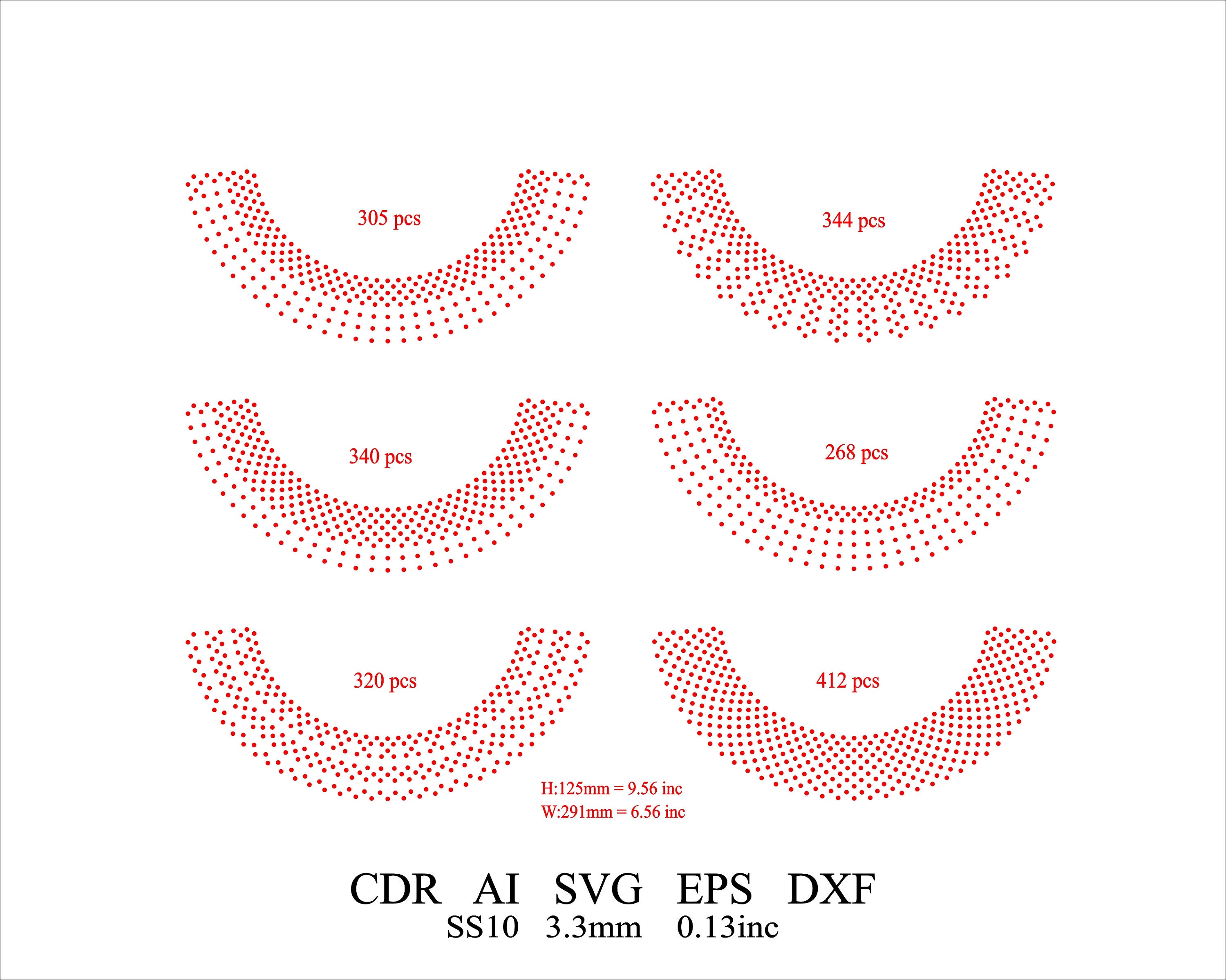 Rhinestone Collar Template Rhinestone 6 PCS Collar Template Rhinestone ...