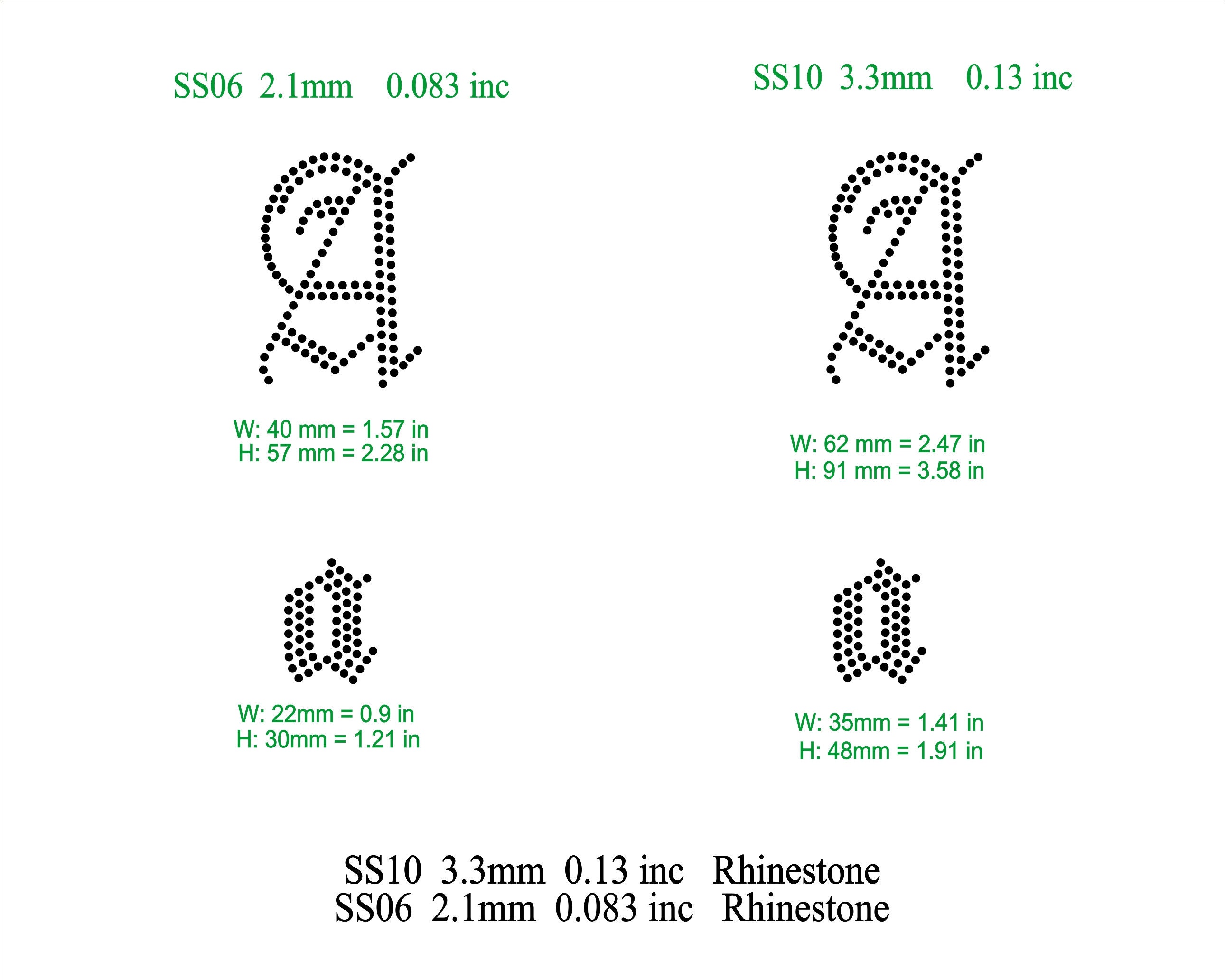 Rhinestone Font Template Svg Dxf Rhinestone Font SS10 Rhinestone Old ...