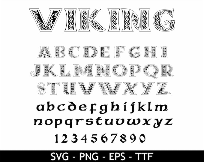 VIKING FONT SVG, Viking Font Clipart, Viking Font Cricut, Nordic ...