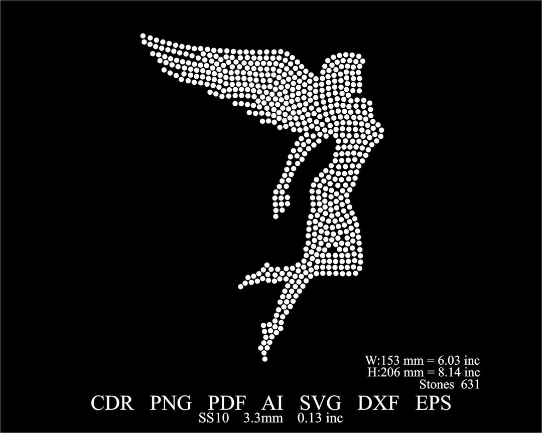 Rhinestone Angel Girl Template Rhinestone Wing Template Rhinestone ...