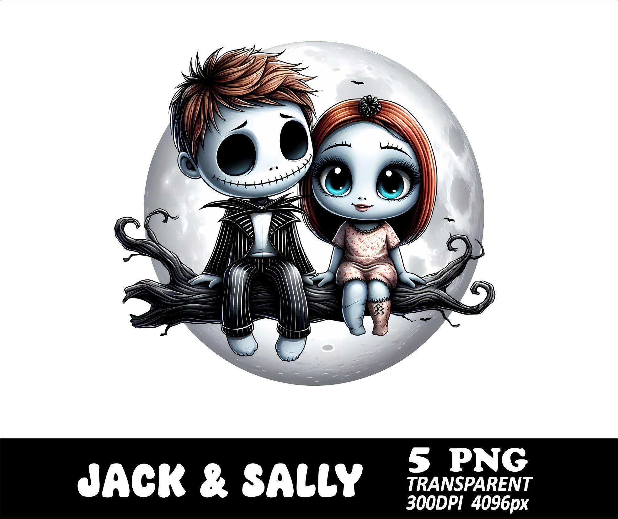 5 PNG Jack and Sally Baby Design PNG Dark Gothic Halloween Jack and ...
