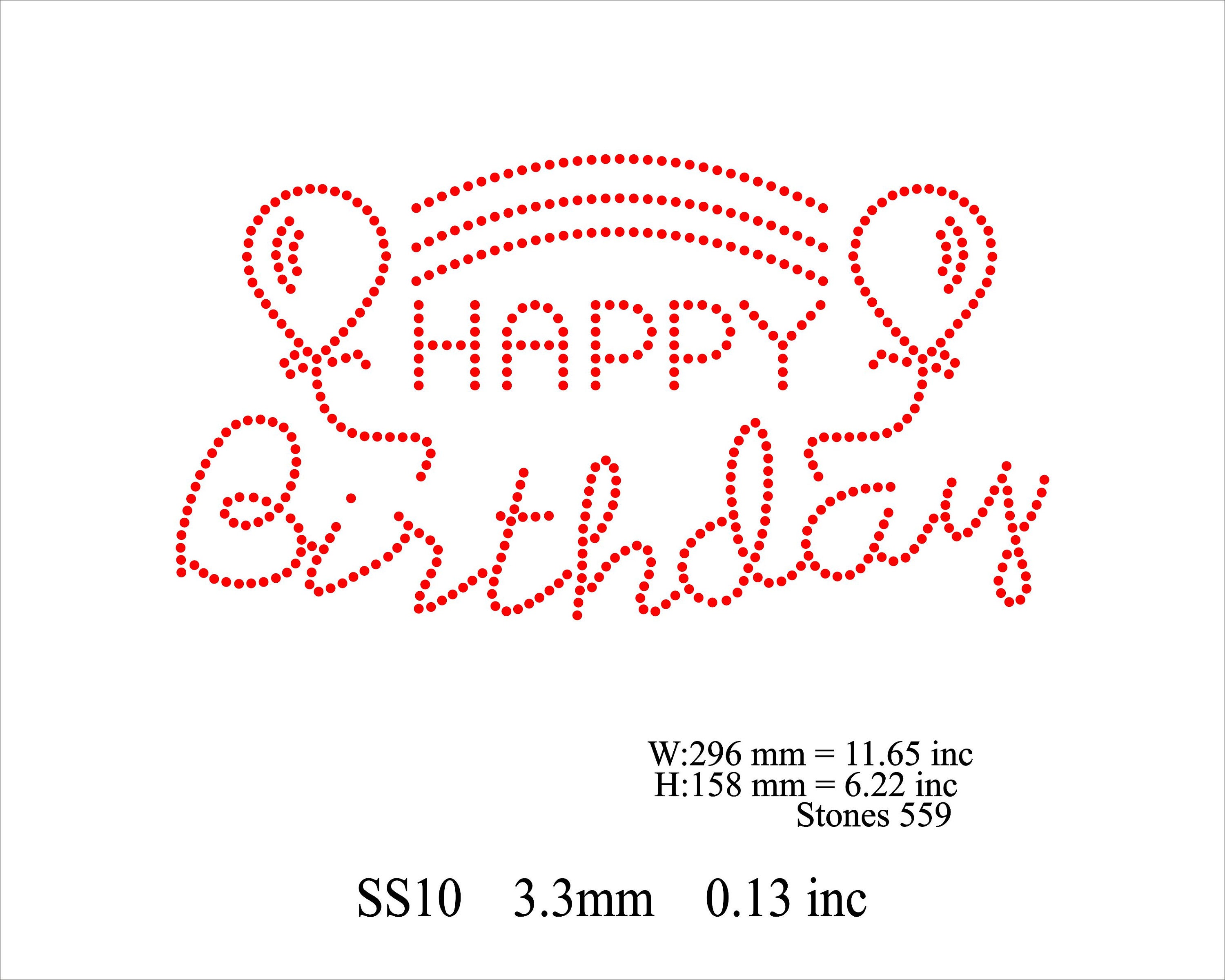 Rhinestone Happy Birthday Template Rhinestone SS10 Happy Birthday ...