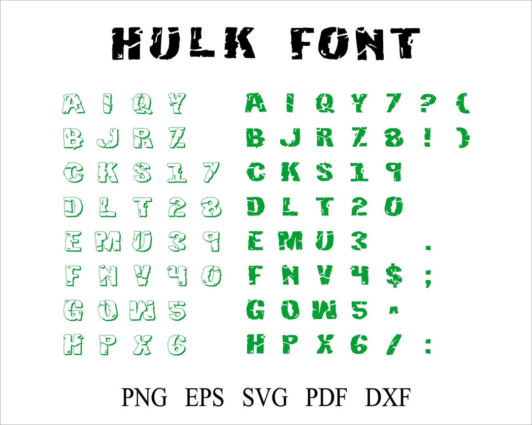 Super Hero Hulk Font Svg Hero Hulk Letters Svg Hero Hulk Font - Etsy