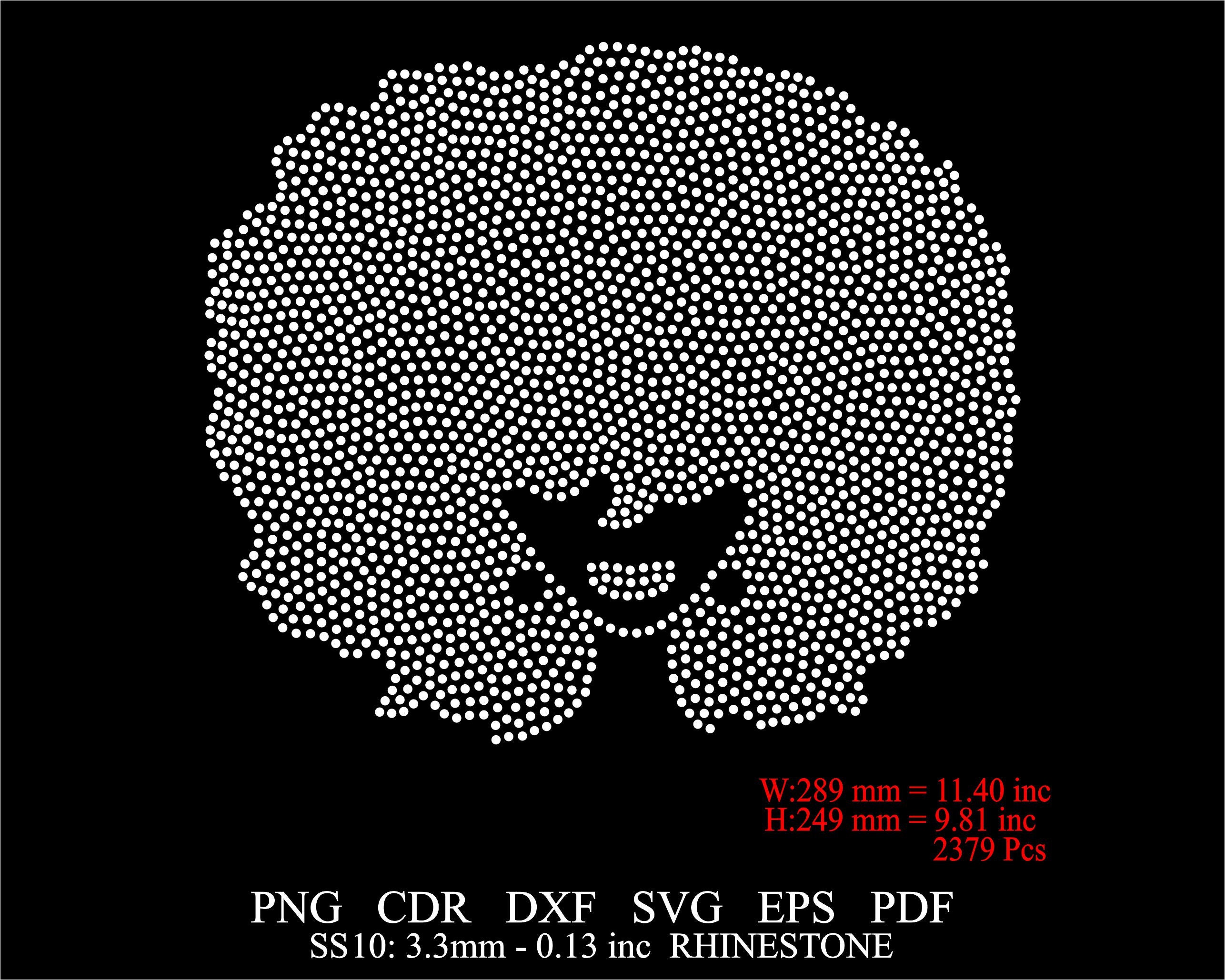 Rhinestone Afro Girl Template Black Queeen Woman Rhinestone Design Afro ...