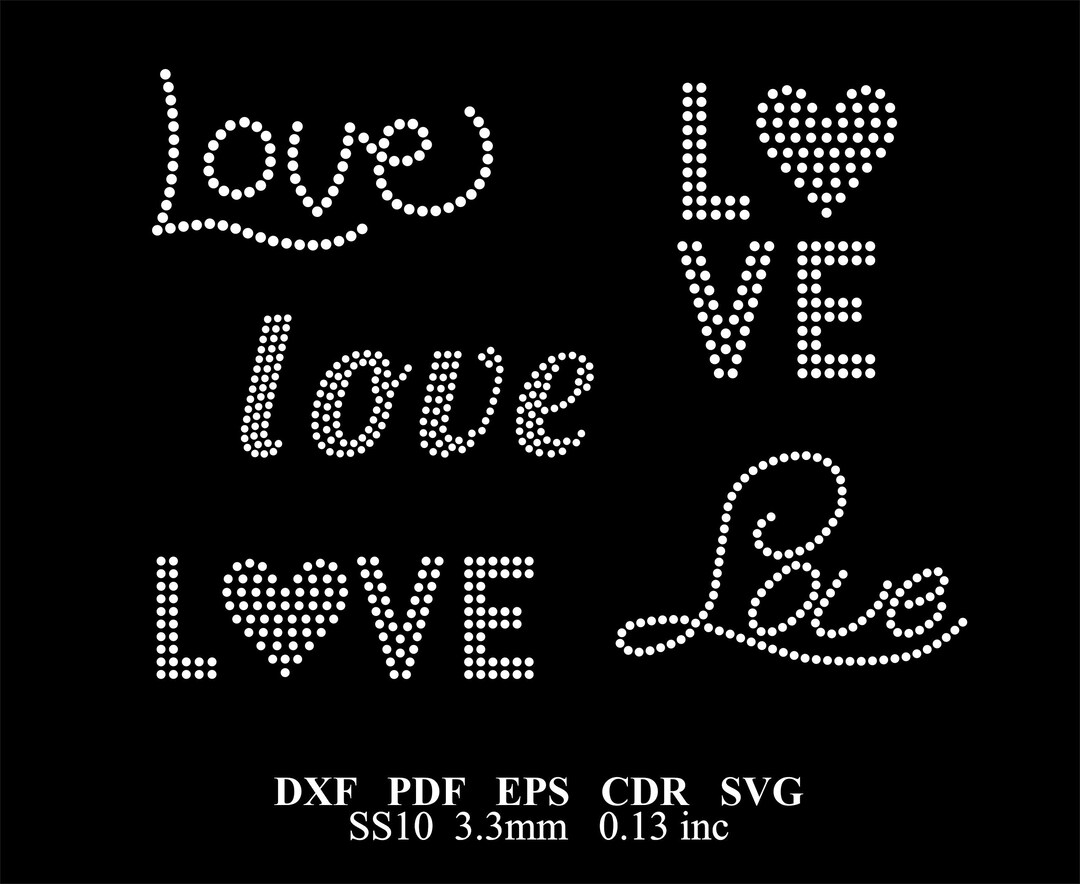 Rhinestone Love Template Rhinestone Love Bundle Template Rhinestone ...