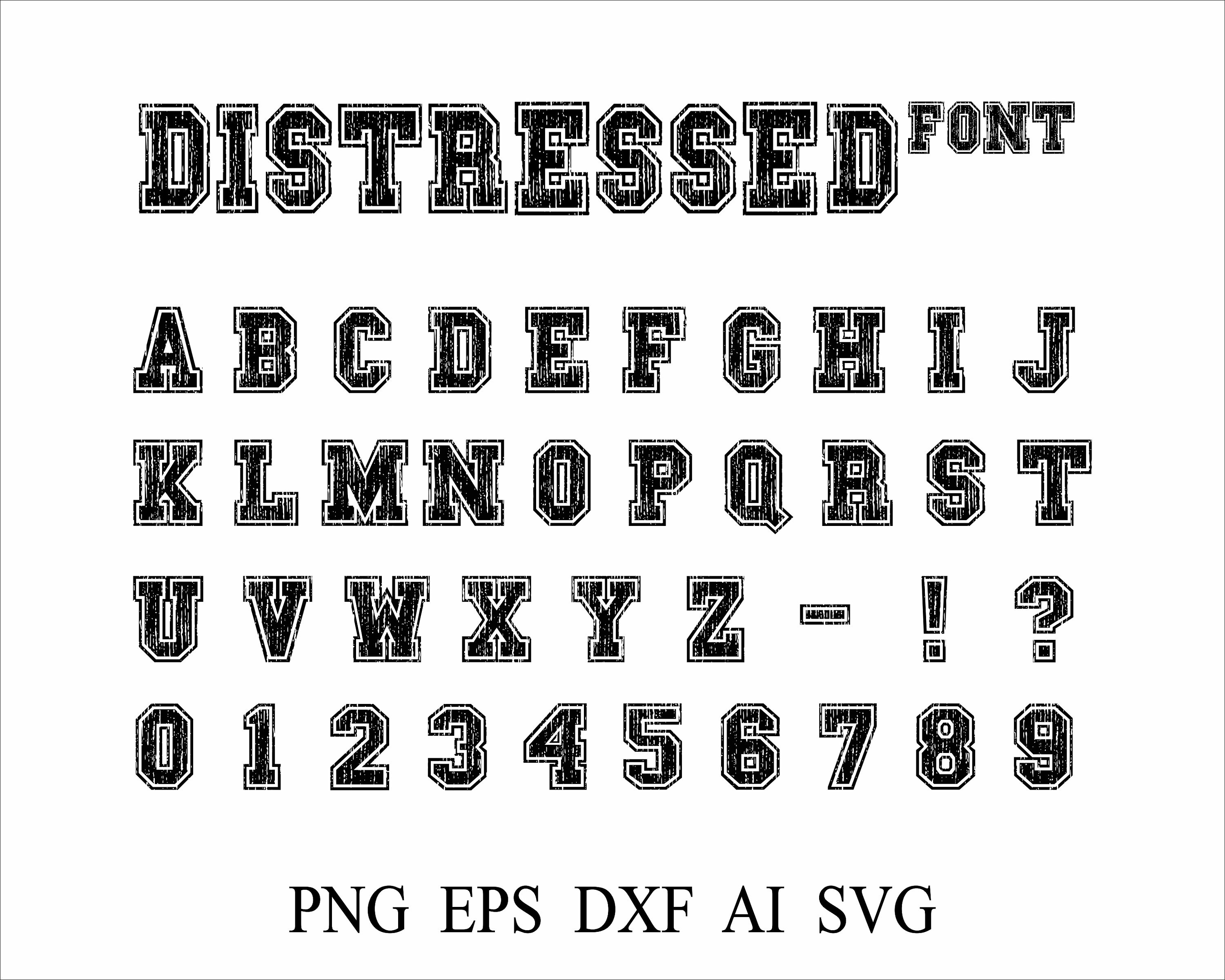Distressed Font SVG Distressed Alphabet Svg College Font Distressed ...