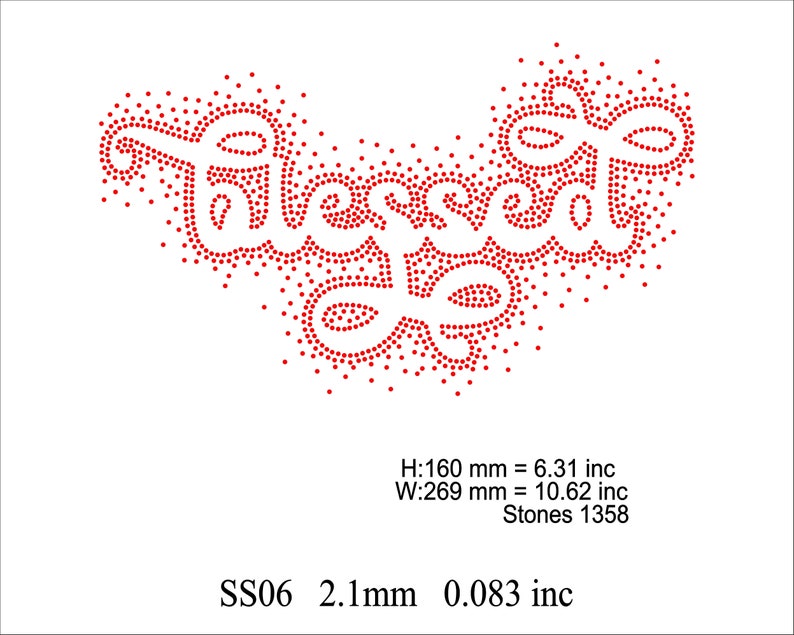 Rhinestone Blessed Template SS10 Rhinestone Blessed Design Rhinestone IM Blessed Template ...