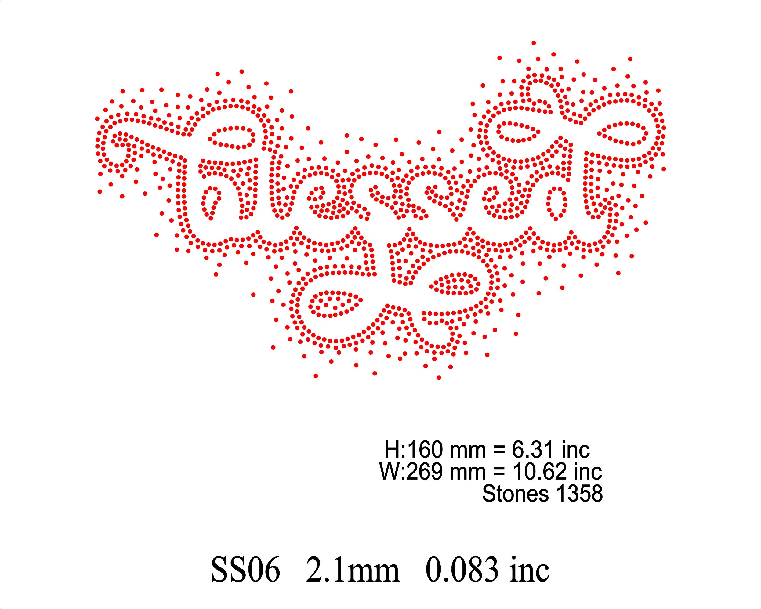 Rhinestone Blessed Template SS10 Rhinestone Blessed Design Rhinestone ...