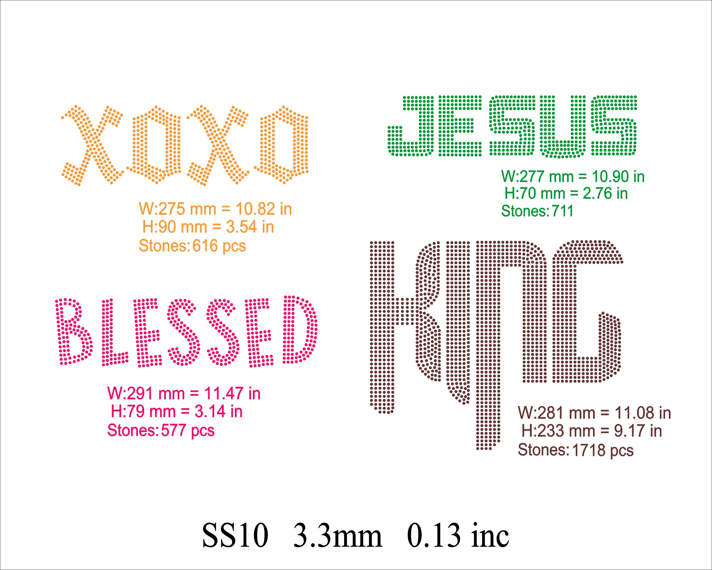 Rhinestone Blessed Template SVG Rhinestone Xoxo Design Svg Dxf Png ...