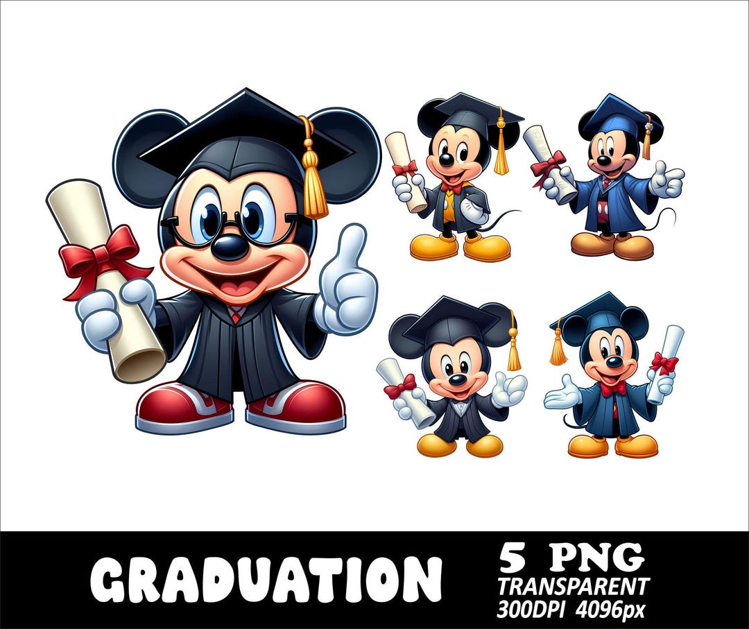 5 Png Mickey Graduation Design High Quality Sublimation Printing Mickey ...