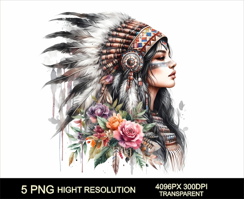 Native Indian Woman 5 Png Clipart High Resolution Sublimation PNG ...