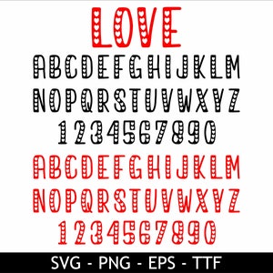 Love Font Svg Love Alphabet Valentine Alphabet Valentine's Day Alphabet ...
