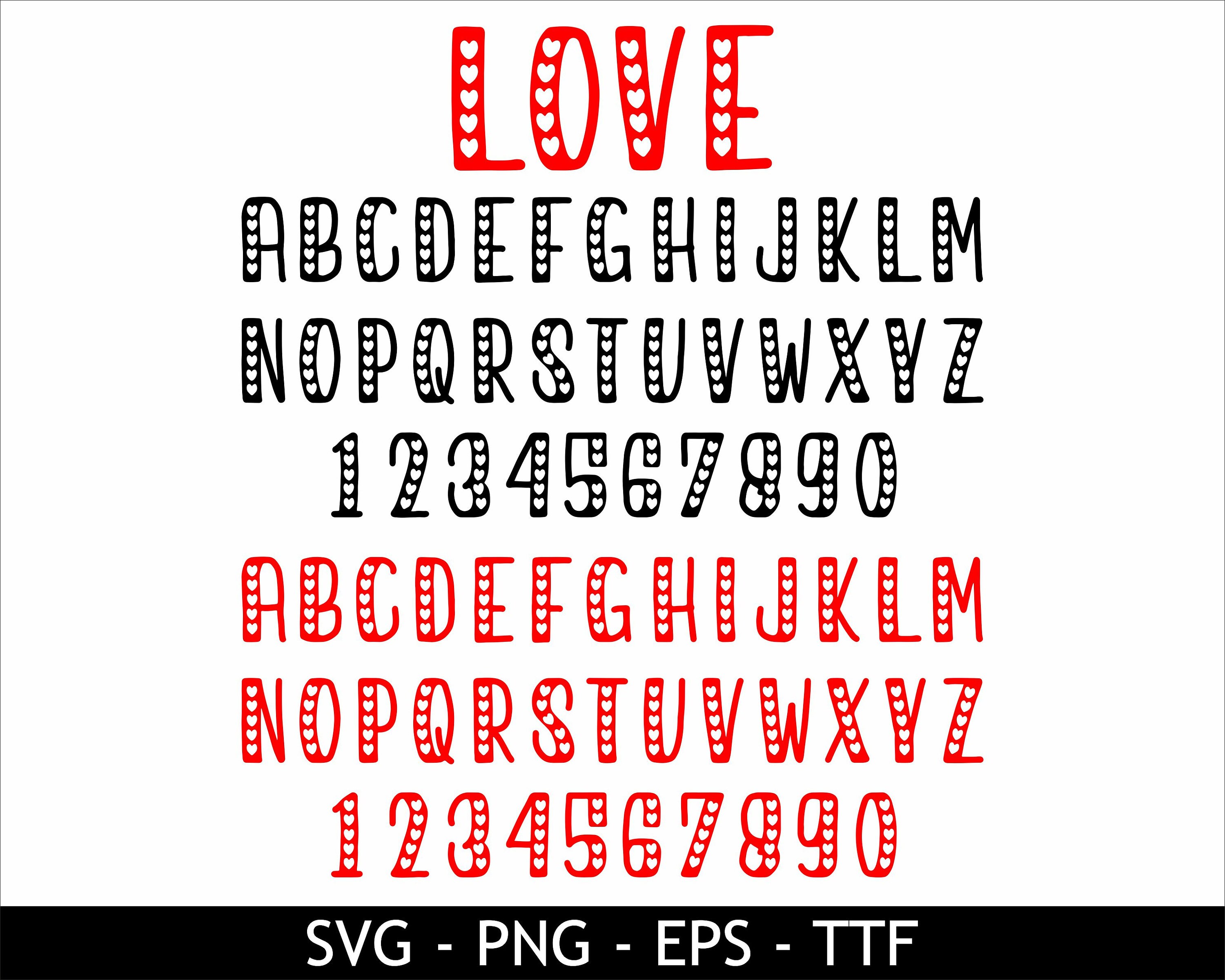 Love Font Svg Love Alphabet Valentine Alphabet Valentine's Day Alphabet ...