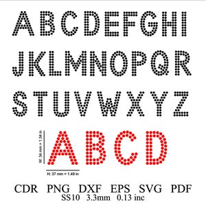 Rhinestone Alphabet Template Svg Rhinestone Letters Svg Png Dxf SS10 ...