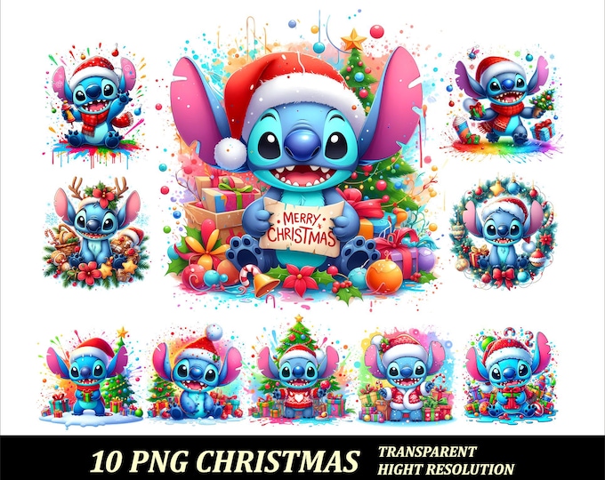 5 PNG Christmas Stitch Png Stitch Splash and Watercolor Png Christmas ...