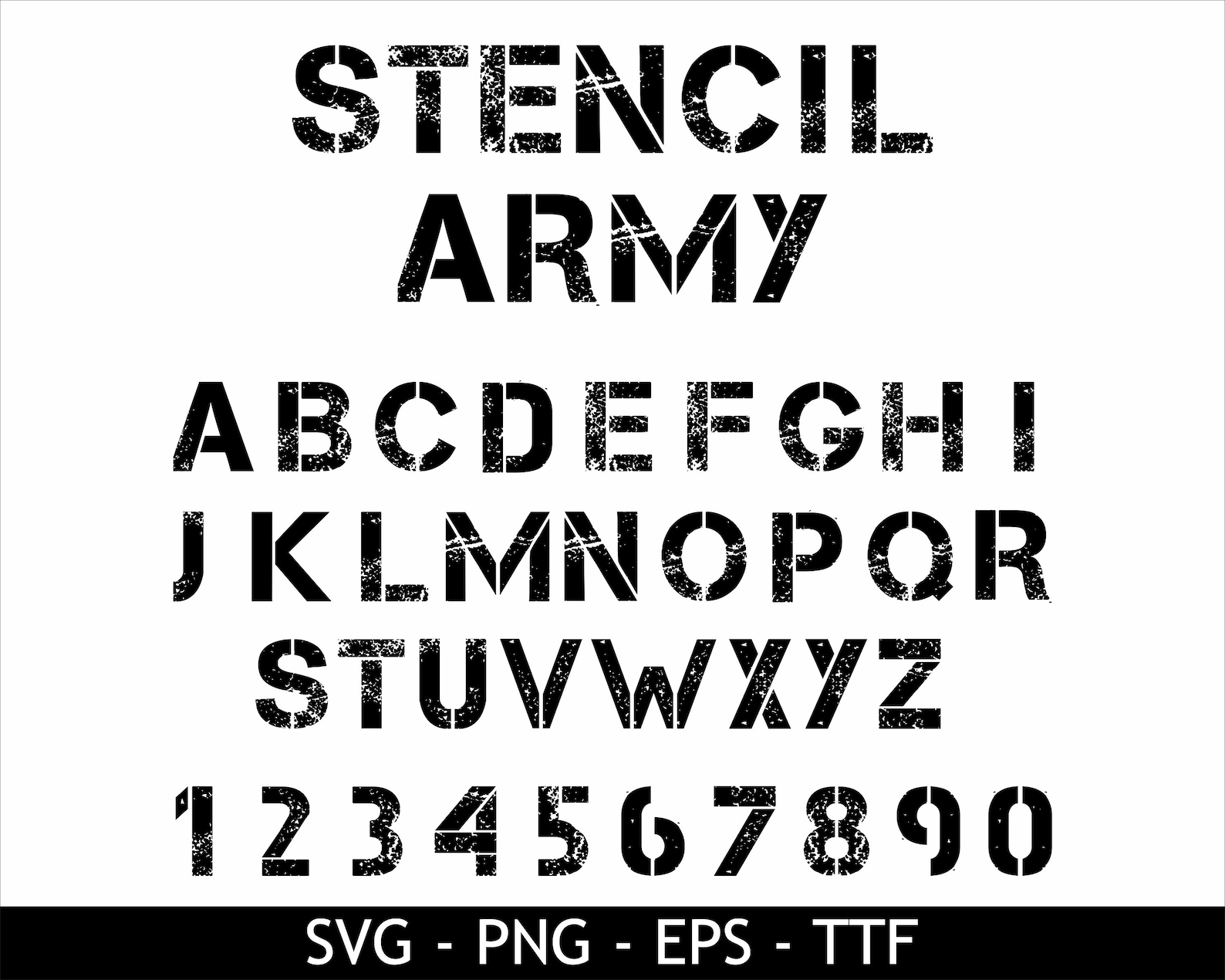 Army Stencil Font Svg Army Font Stencil Font Stencil Letters Svg Png ...