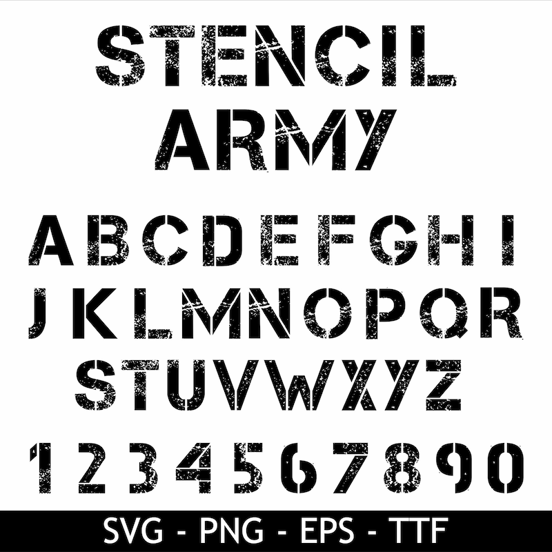 Military Font Svg - Etsy