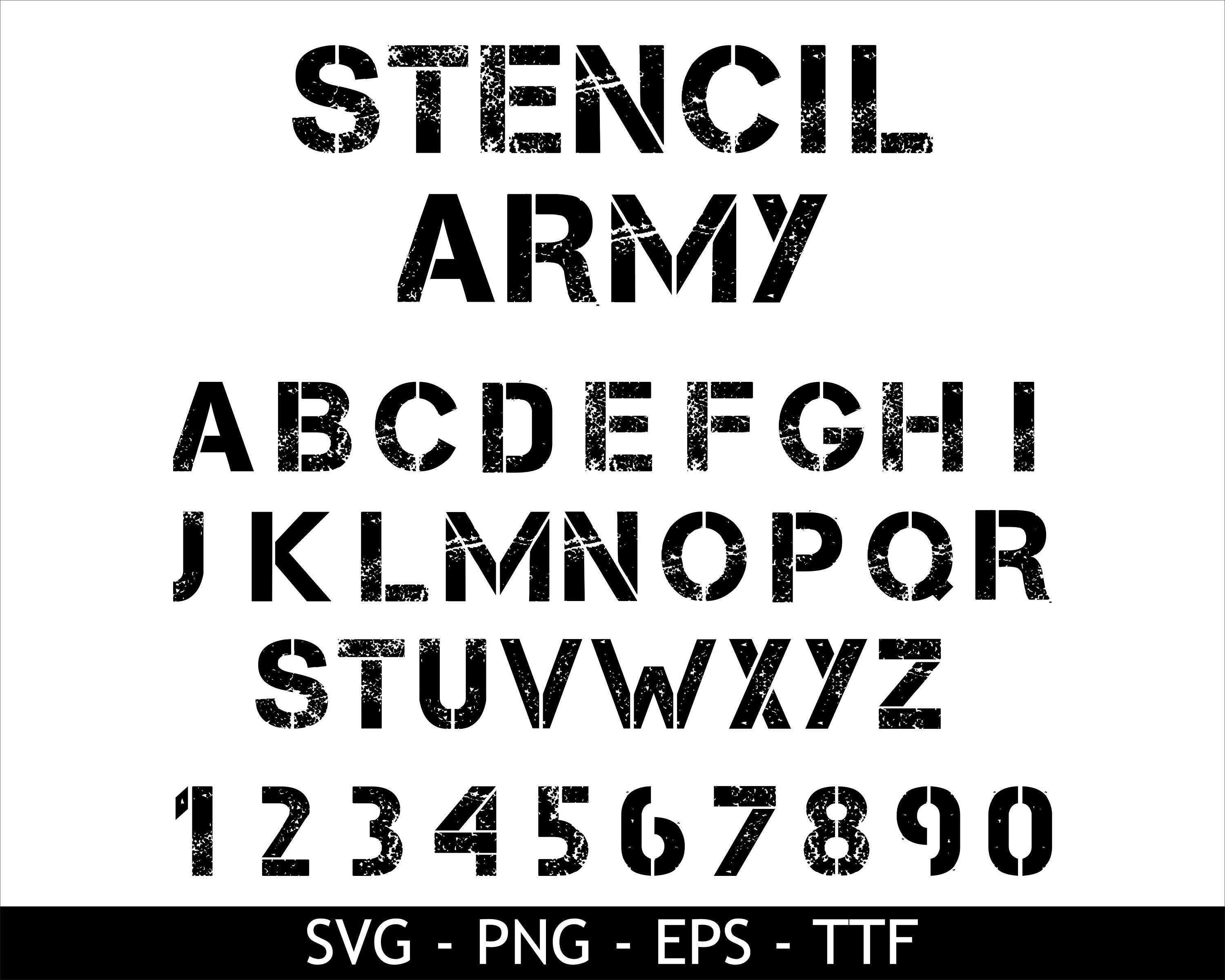 Army Stencil Font Svg Army Font Stencil Font Stencil Letters Svg Png ...