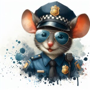 5 Png Police Mouse High Quality Sublimation Printing Digital Download T ...