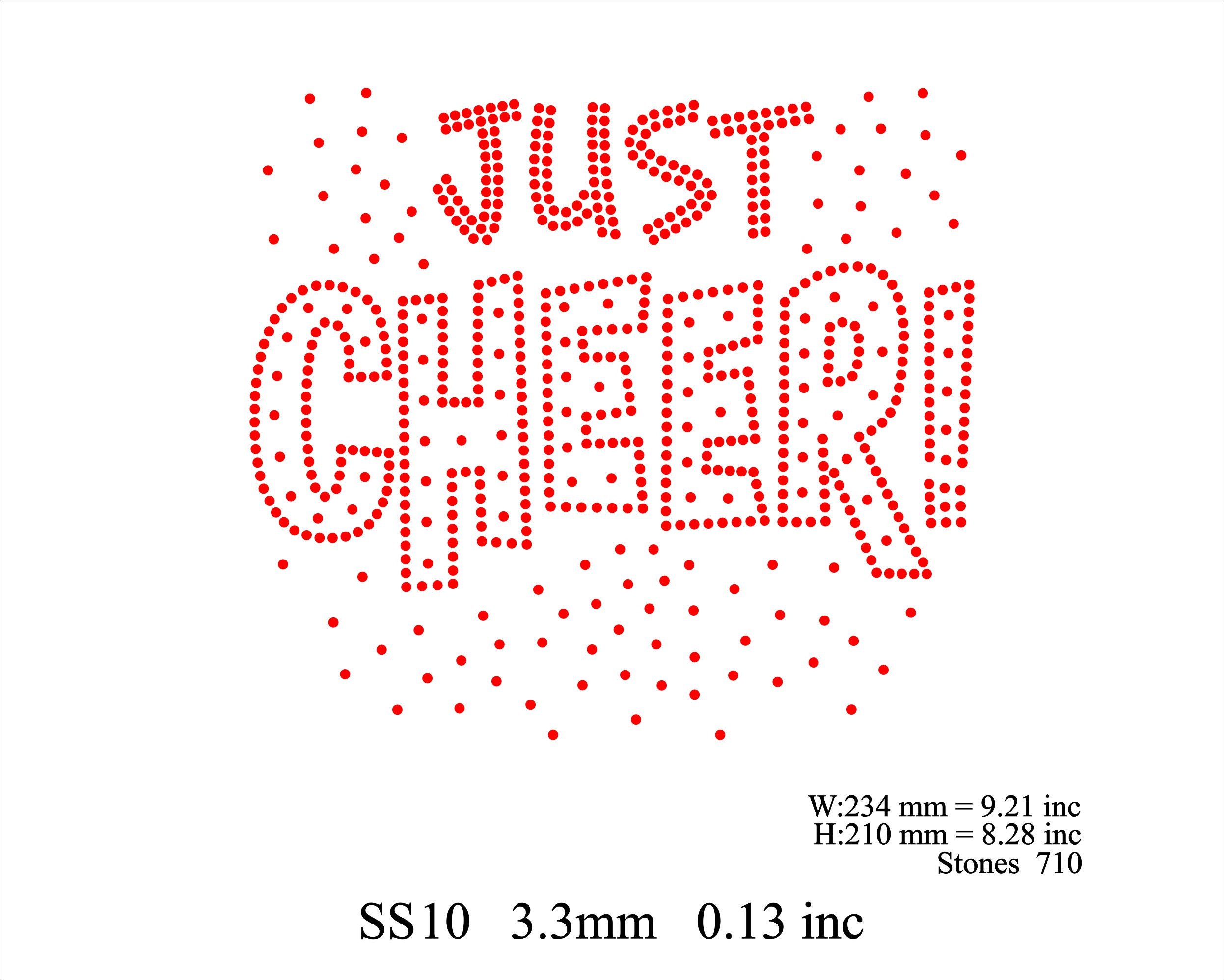 Rhinestone Just Cheer Template Svg Png Dxf SS10 Rhinestone Cheer ...