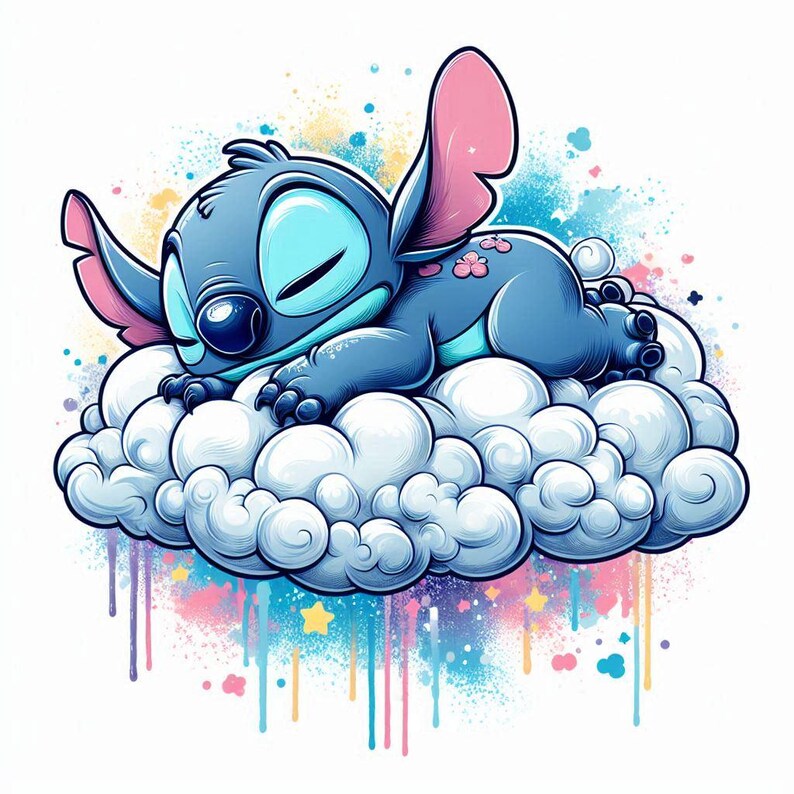 Pacote com 5 imagens PNG do Stitch Sonolento, clipart transparente do ...