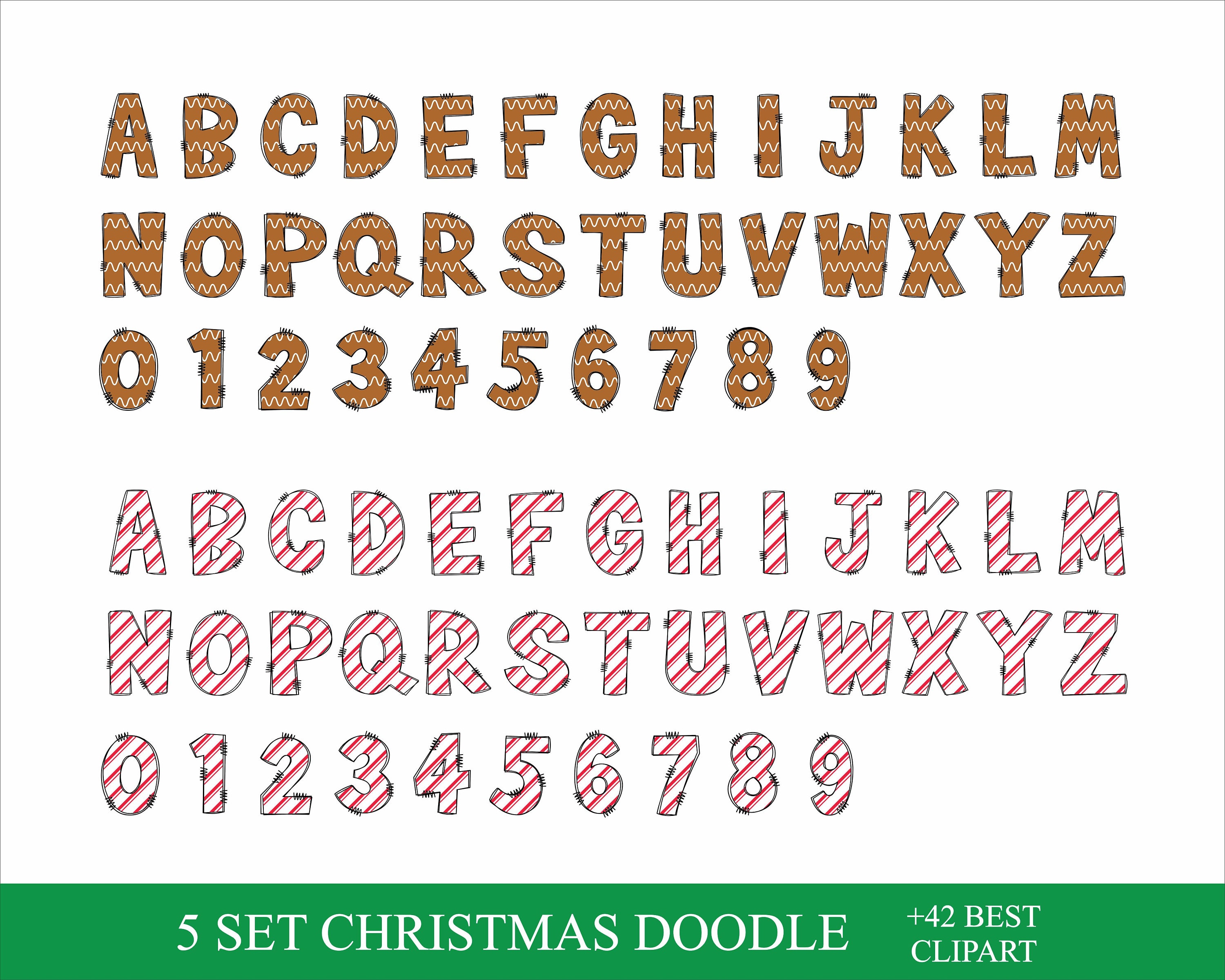 Christmas Doodle Font Alphabet Merry Christmas Doodle PNG Font ...