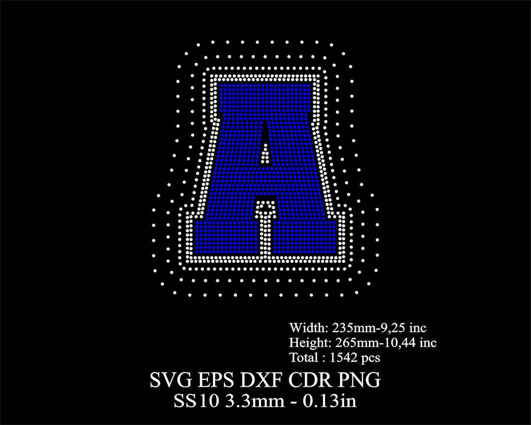 Rhinestone Letters Template SS10 Rhinestone Big A Letters Template ...