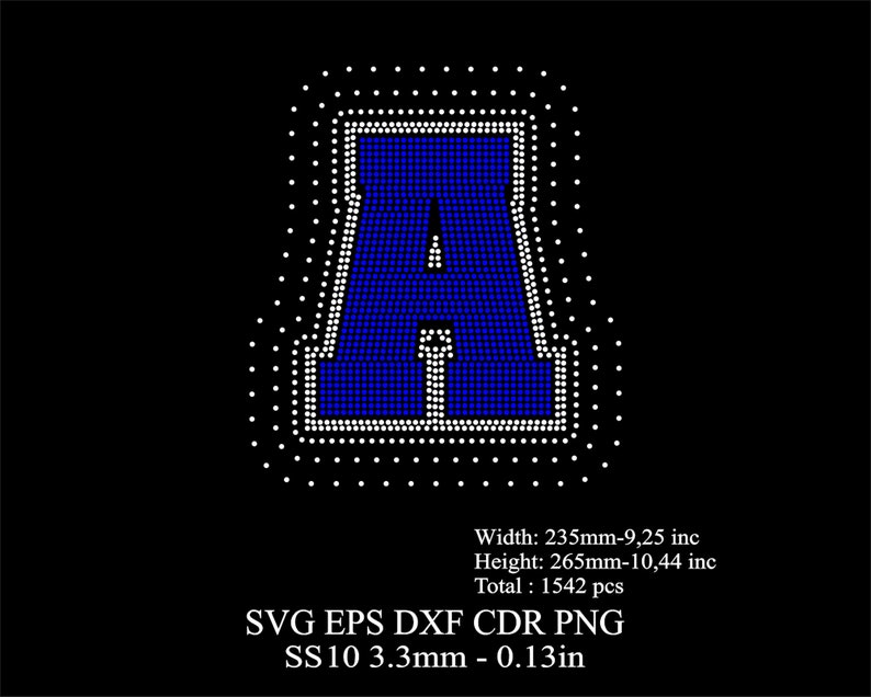 Rhinestone Letters Template SS10 Rhinestone Big A Letters Template ...