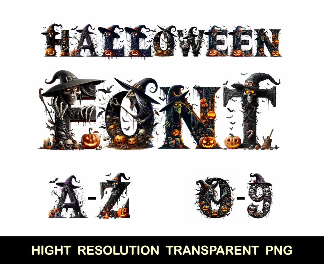 Halloween Font PNG Halloween Spooky Alphabet Halloween Font Scary Font ...