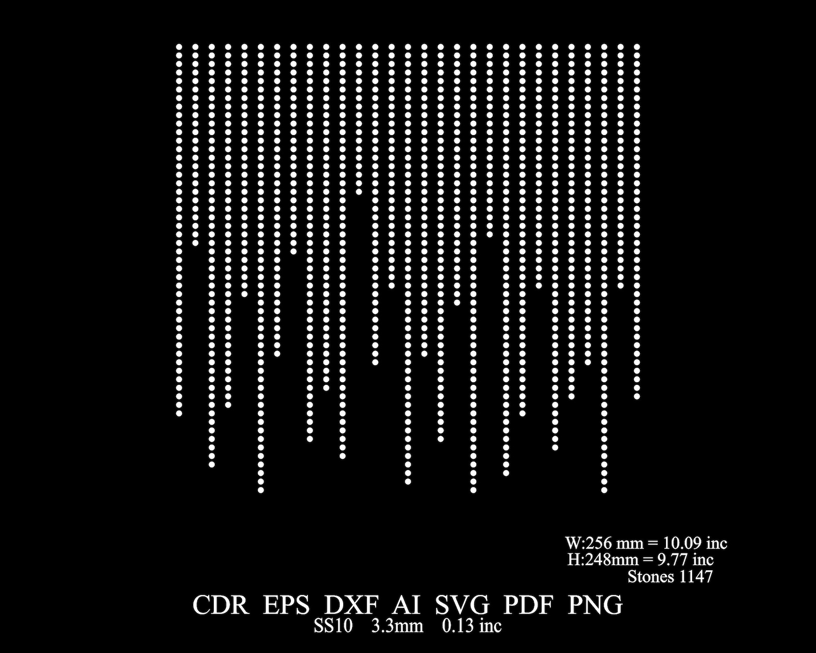 Rhinestone Waterfall Template Rhinestone Waterfall Pattern Design Svg ...