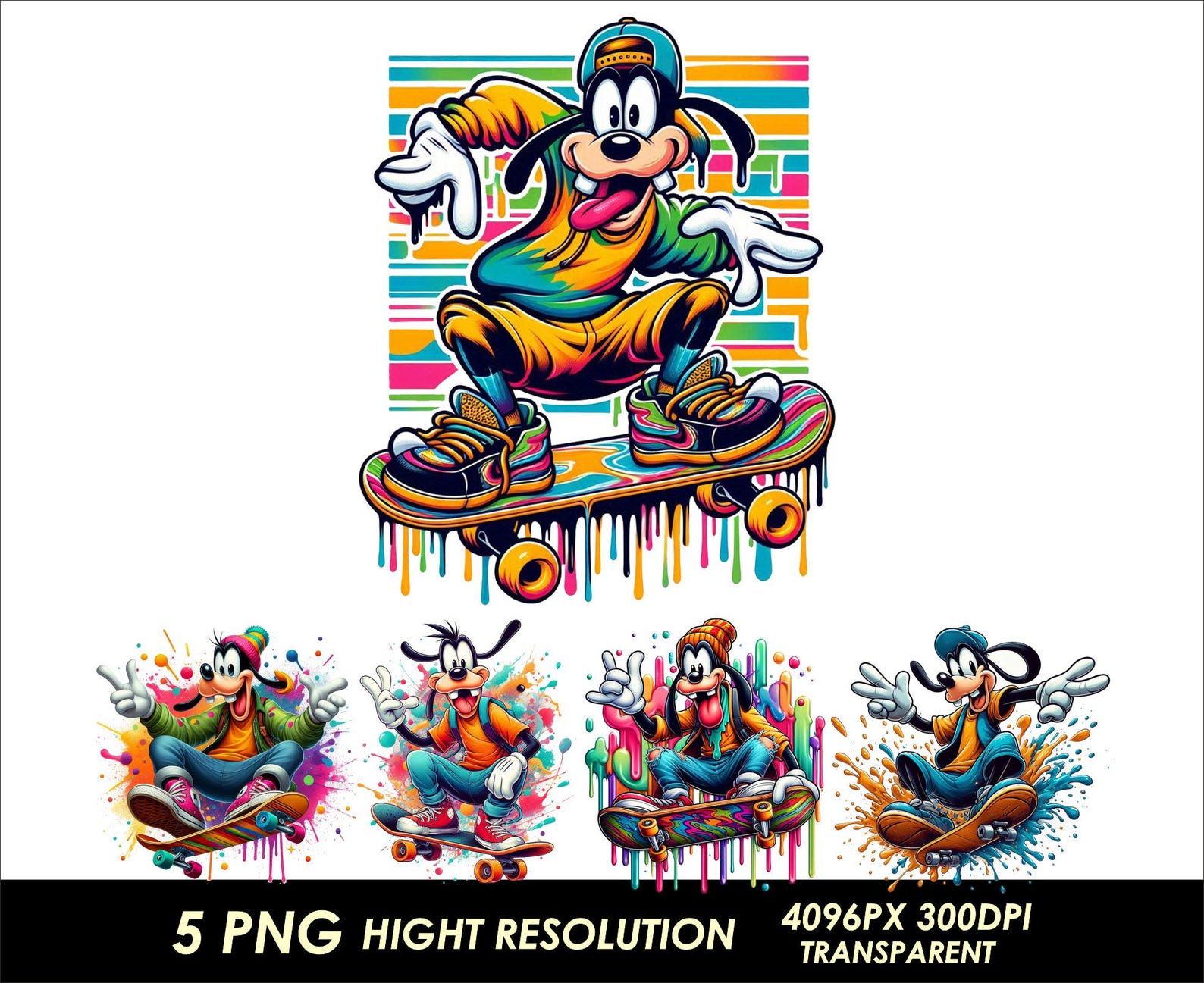 5 PNG Goofy Design High Quality Sublimation Printing Goofy Bundle ...