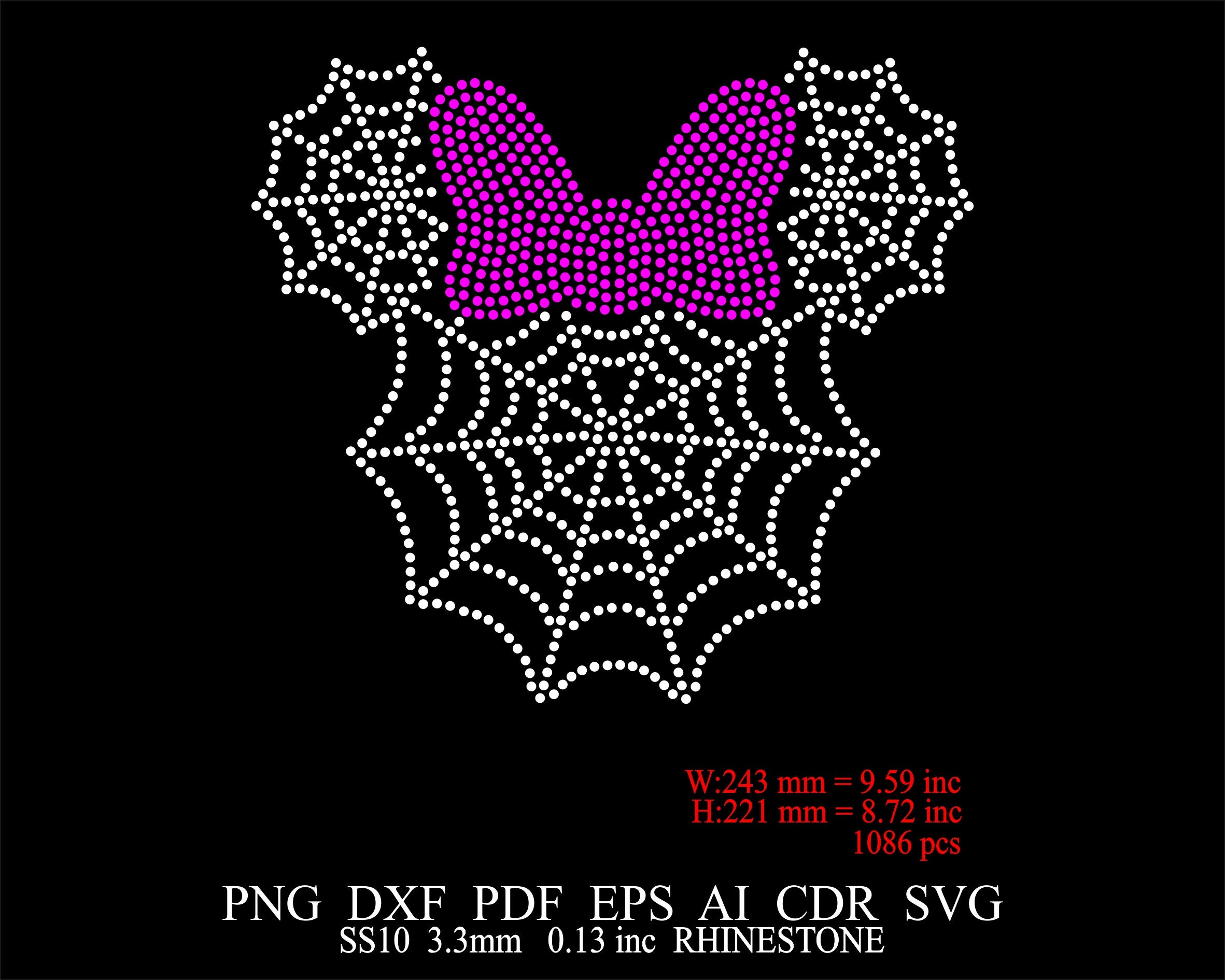Rhinestone Halloween Ss10 Template Minnie Spider Web Design Spooky ...