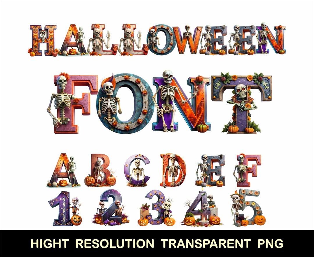 Halloween Font PNG Spooky Alphabet Halloween Font Scary Font Halloween ...