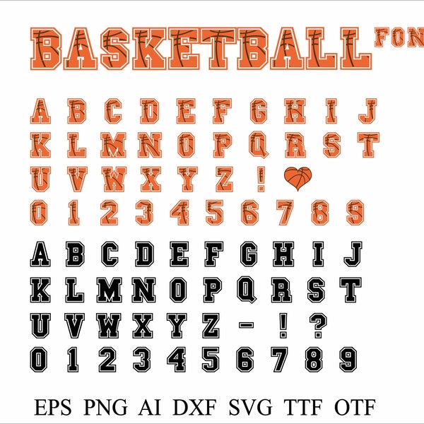 Basketball Font Svg - Etsy