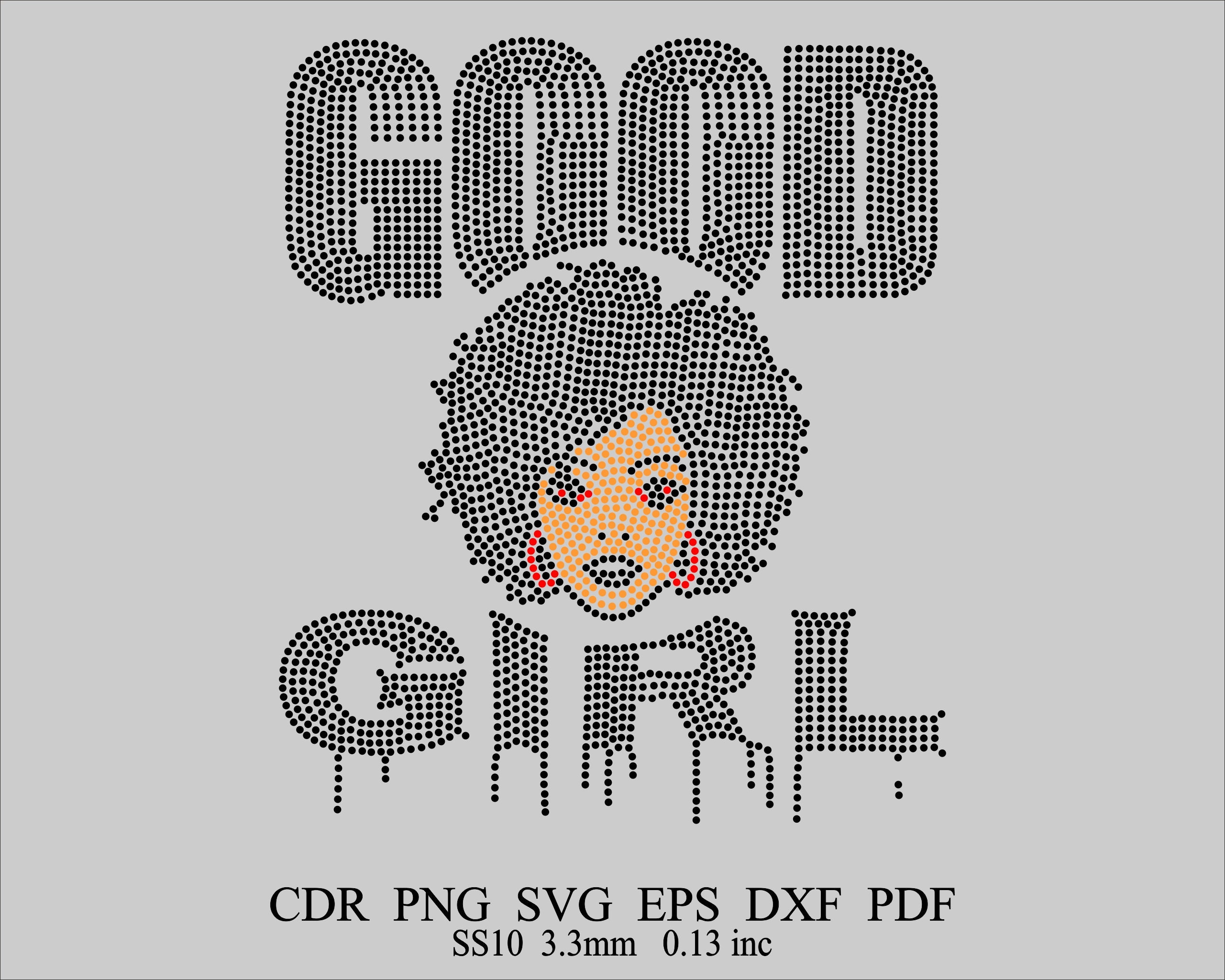 Rhinestone Afro Girl Template SS10 Rhinestone Good Afro Girl Design ...